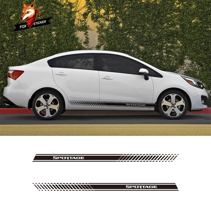 car Vinyl Graphics Sportage Racing Side Stripes Decals Stickers for Kia ...