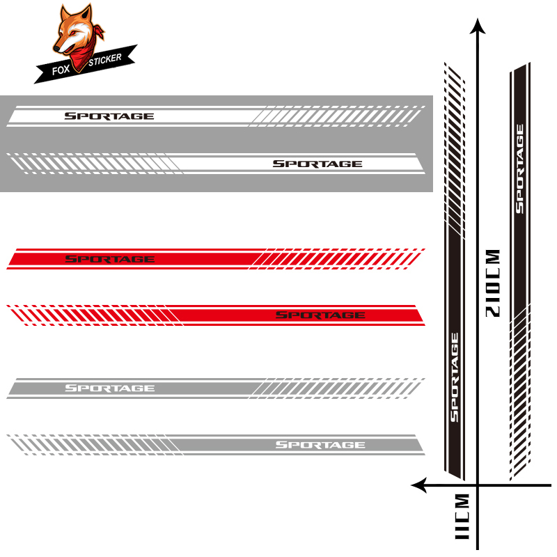 car Vinyl Graphics Sportage Racing Side Stripes Decals Stickers for Kia ...