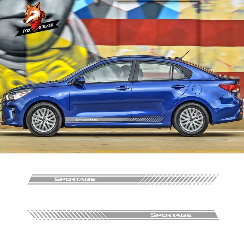 car Vinyl Graphics Sportage Racing Side Stripes Decals Stickers for Kia ...