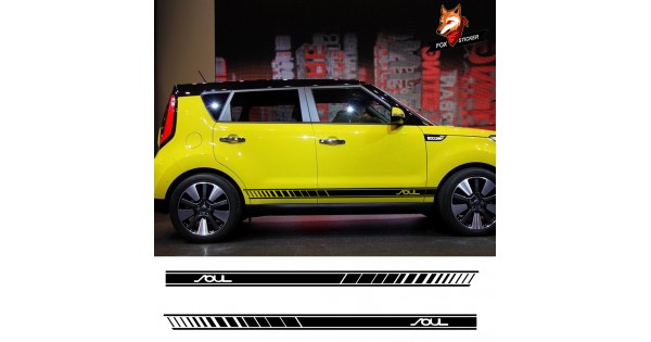 2PCS Car Racing Stripes Stickers Auto Door Side Skirt Decor Captivating ...