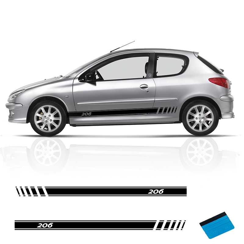 Car Vinyl Auto Side Stripes Sticker Car Door Decals Graphics Side ...
